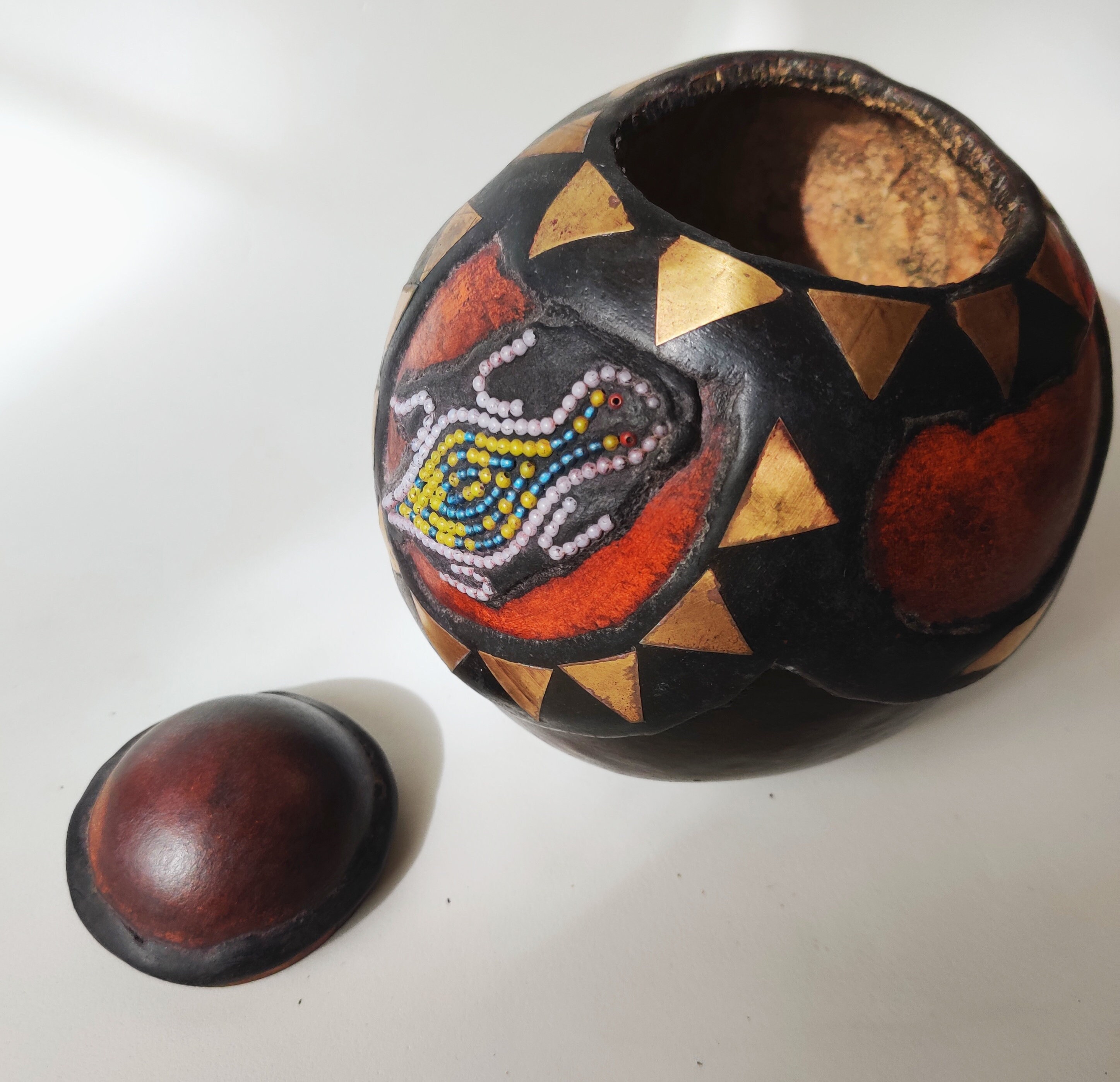 AFRICAN GOURD BOX Vintage Indigenous Ashanti/asante Calabash - Etsy
