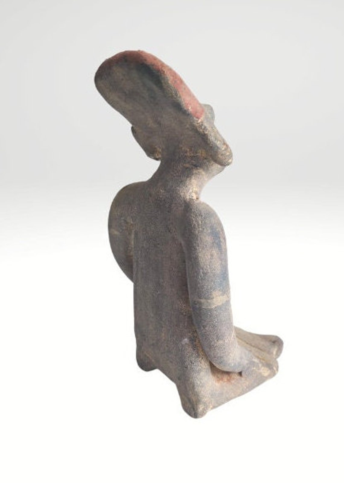 PRE-COLUMBIAN ARTIFACT Seated Mother With Baby Clay Statuette Old ...