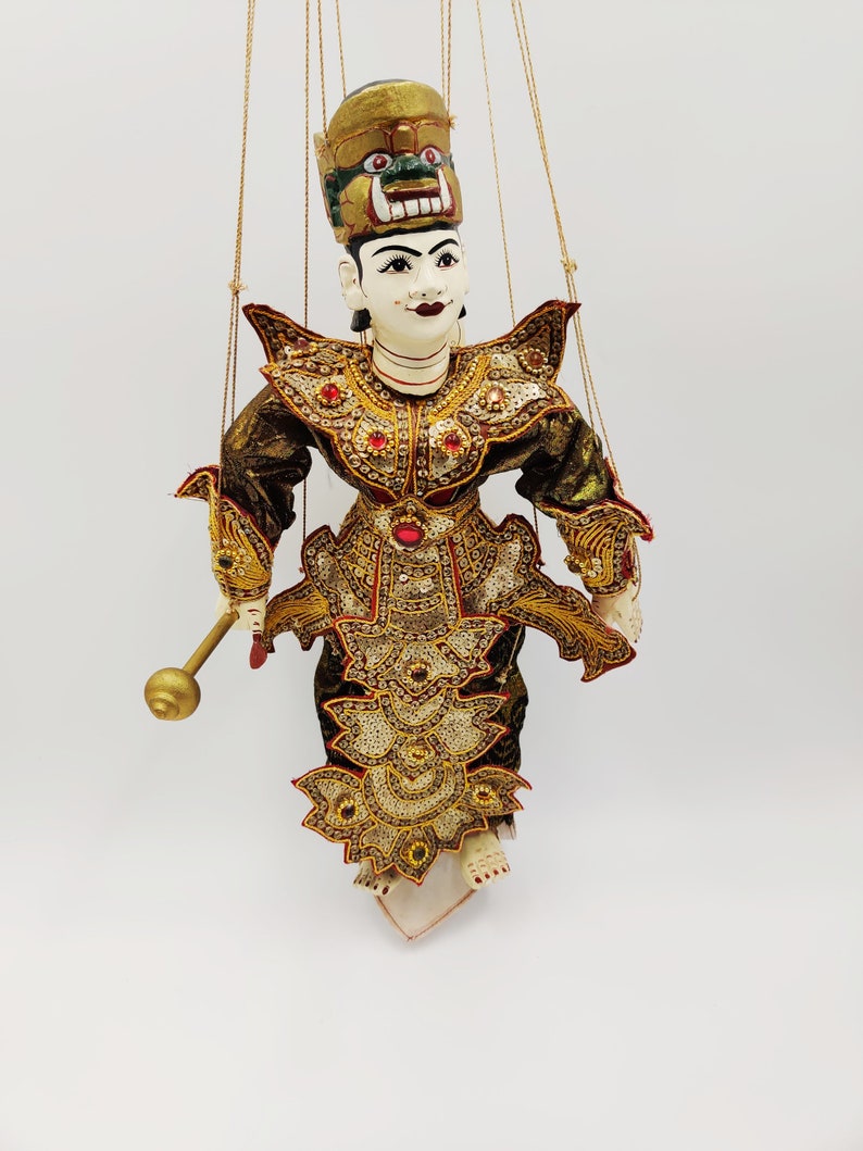 BURMESE HANUMAN MARIONETTE Vintage Gilt Puppet Colorful Beaded - Etsy