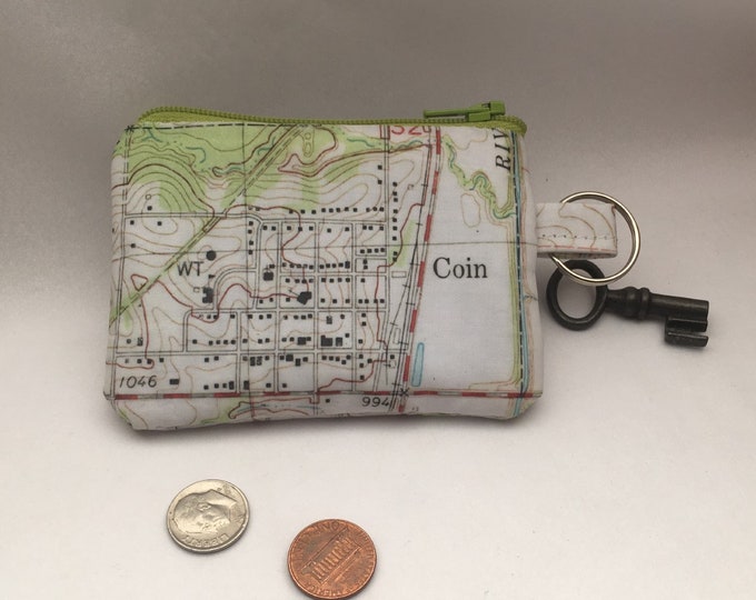 Map Coin Purse. Town of Coin, Iowa. Credit Card Pouch. Zipper Coin ...