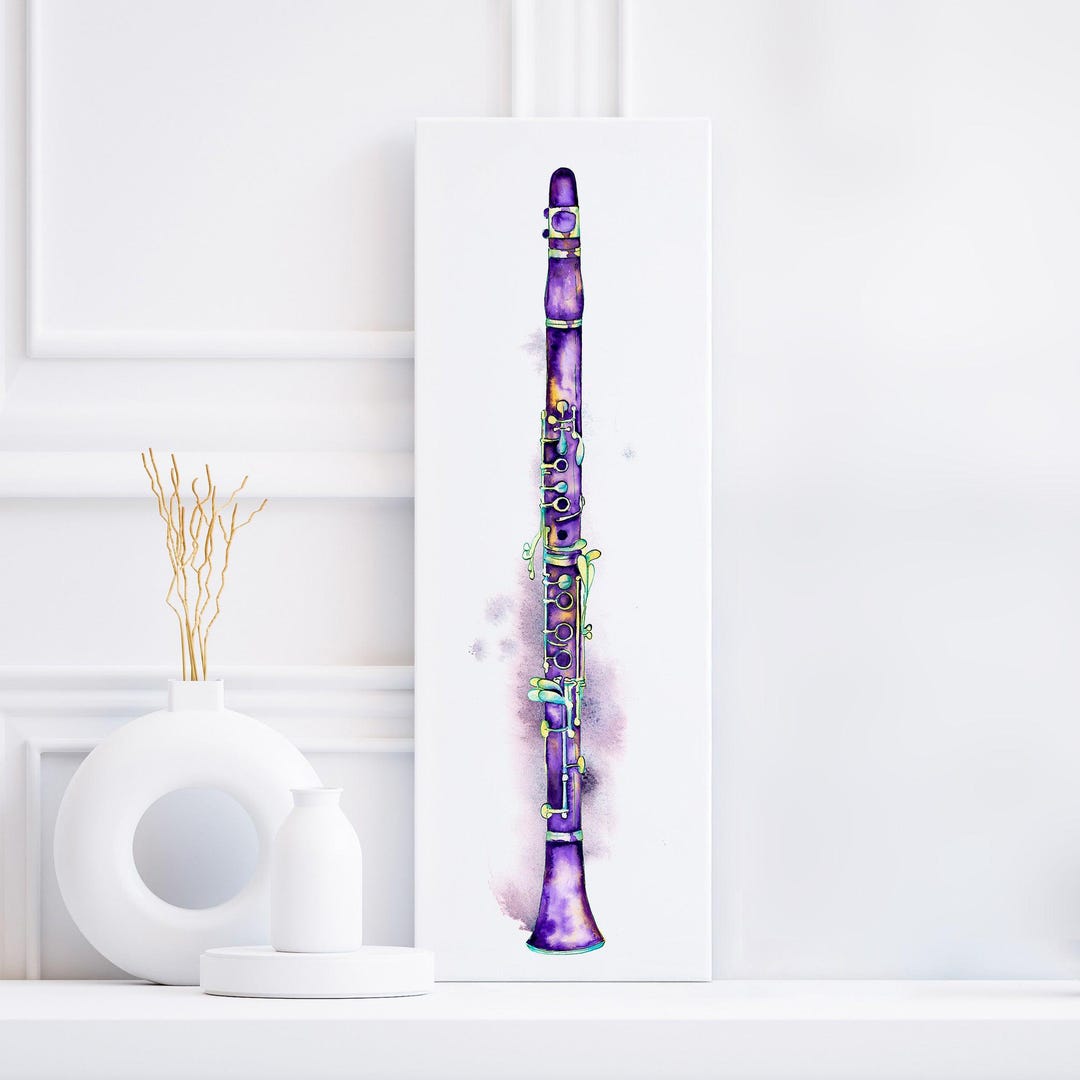 Purple Clarinet | Musical Instrument Painting - Etsy