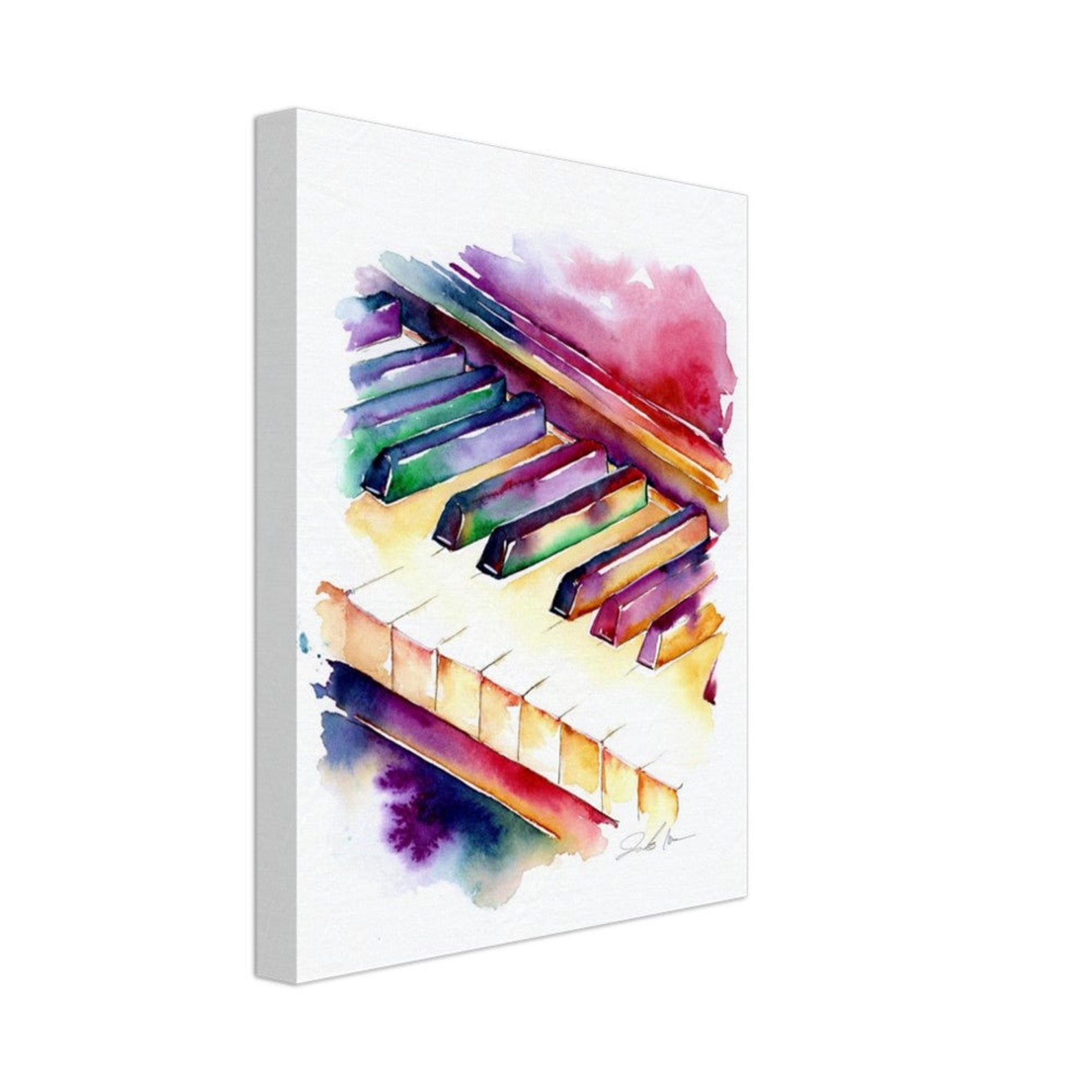 Colorful Piano Keys Watercolor Painting by Jamie Hansen - Etsy