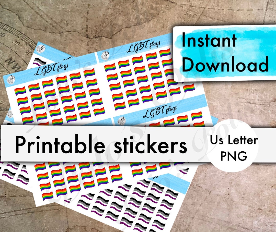Printable LGBT Flags Planner Stickers || Pride Digital Download || US ...