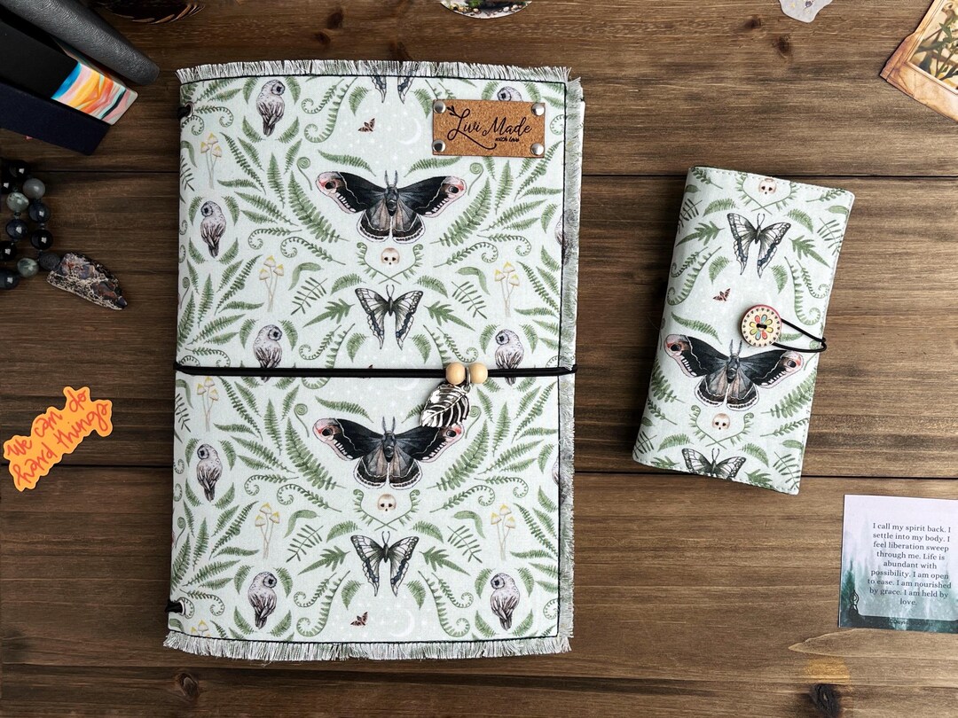 Moonflower Light, Moth, Skull, Vine, Soft Journal Cover With Vertical ...