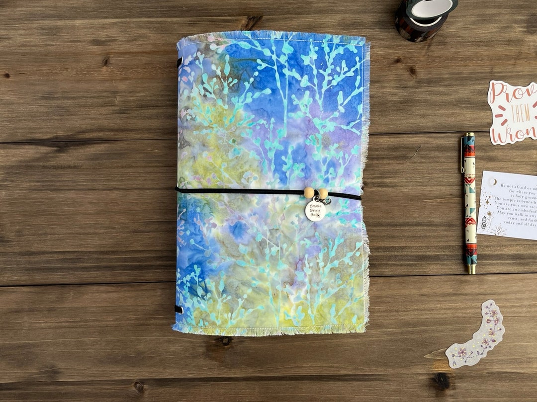 Pastel Batik Flowers Soft Journal Cover With Vertical Pocket, Slip ...