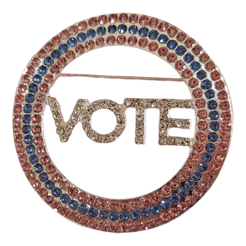 Rhinestone Vote Pins - Etsy