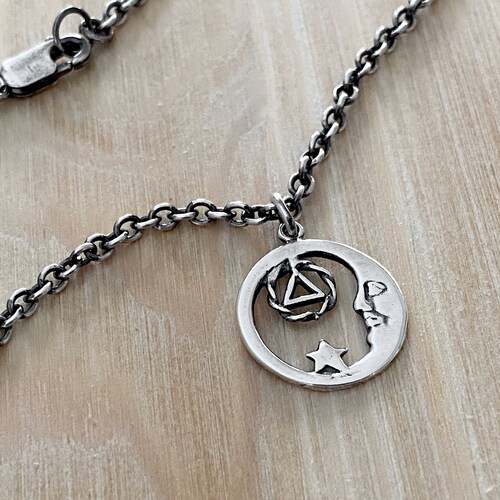 Alcoholics Anonymous Sterling Silver Pendant AA Symbol in a - Etsy