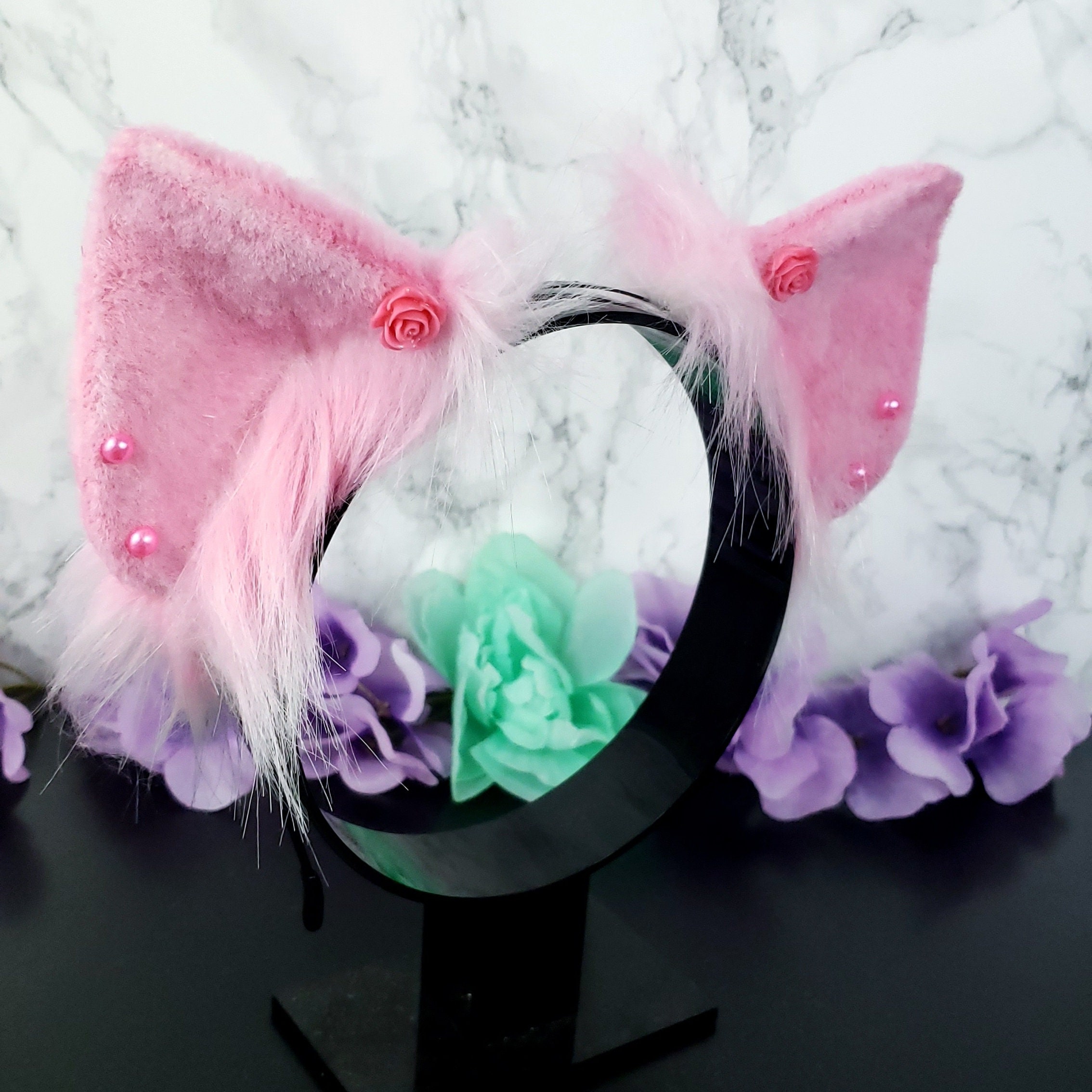 Pig Ears Headband - Rose Pink Deco Cosplay Pig Ears - Adjustable ...