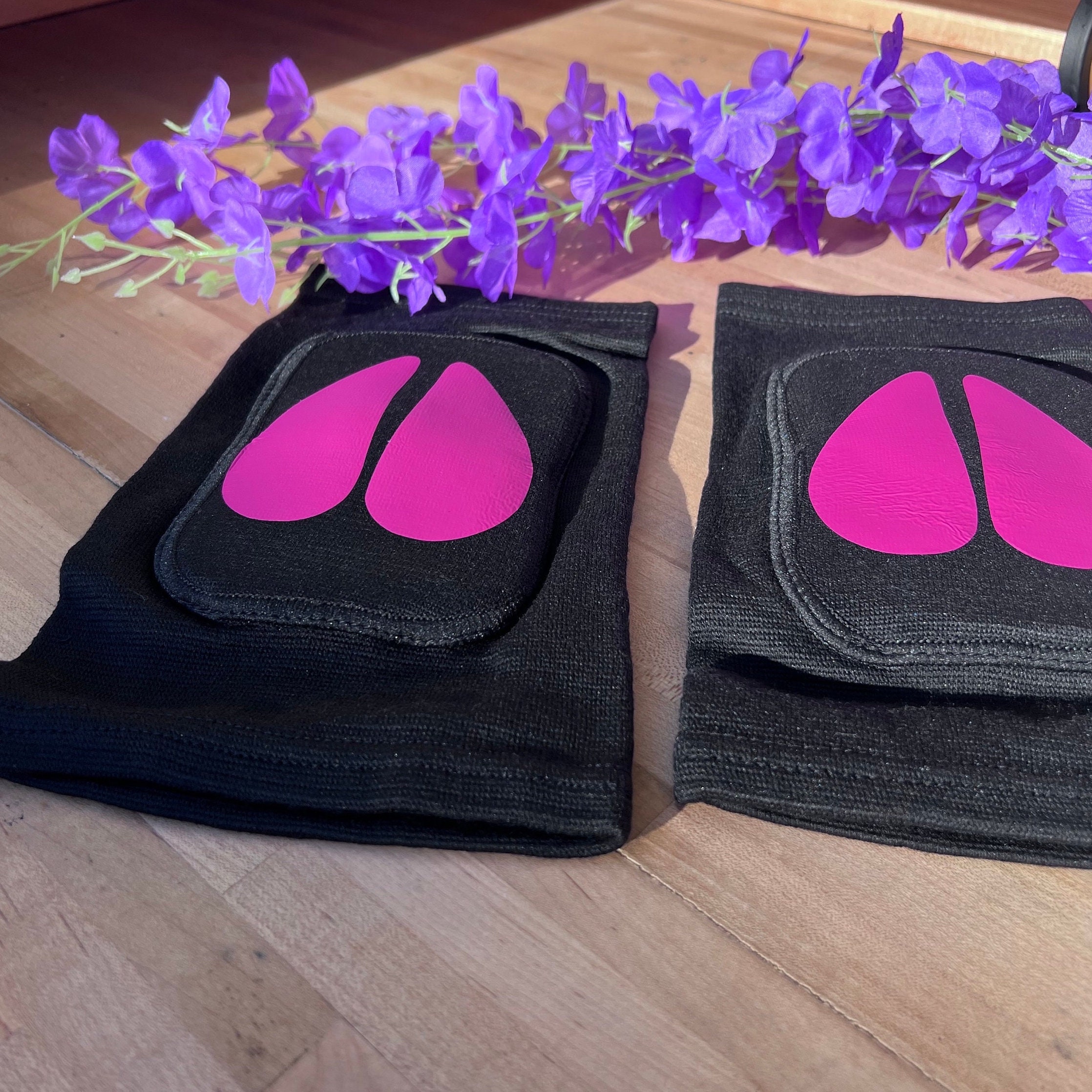Black Cow Knee Pads - Pole Dancing Knee Protection Hooves for Pet Play ...