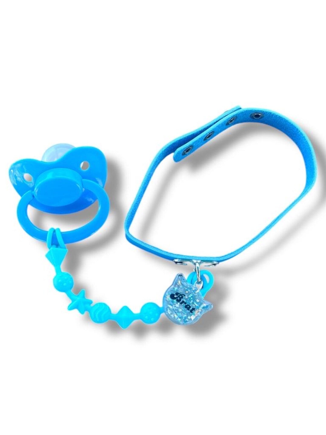 Adult Pacifier Choker - Blue ABDL Adult Baby Pacifier Holder - Age ...