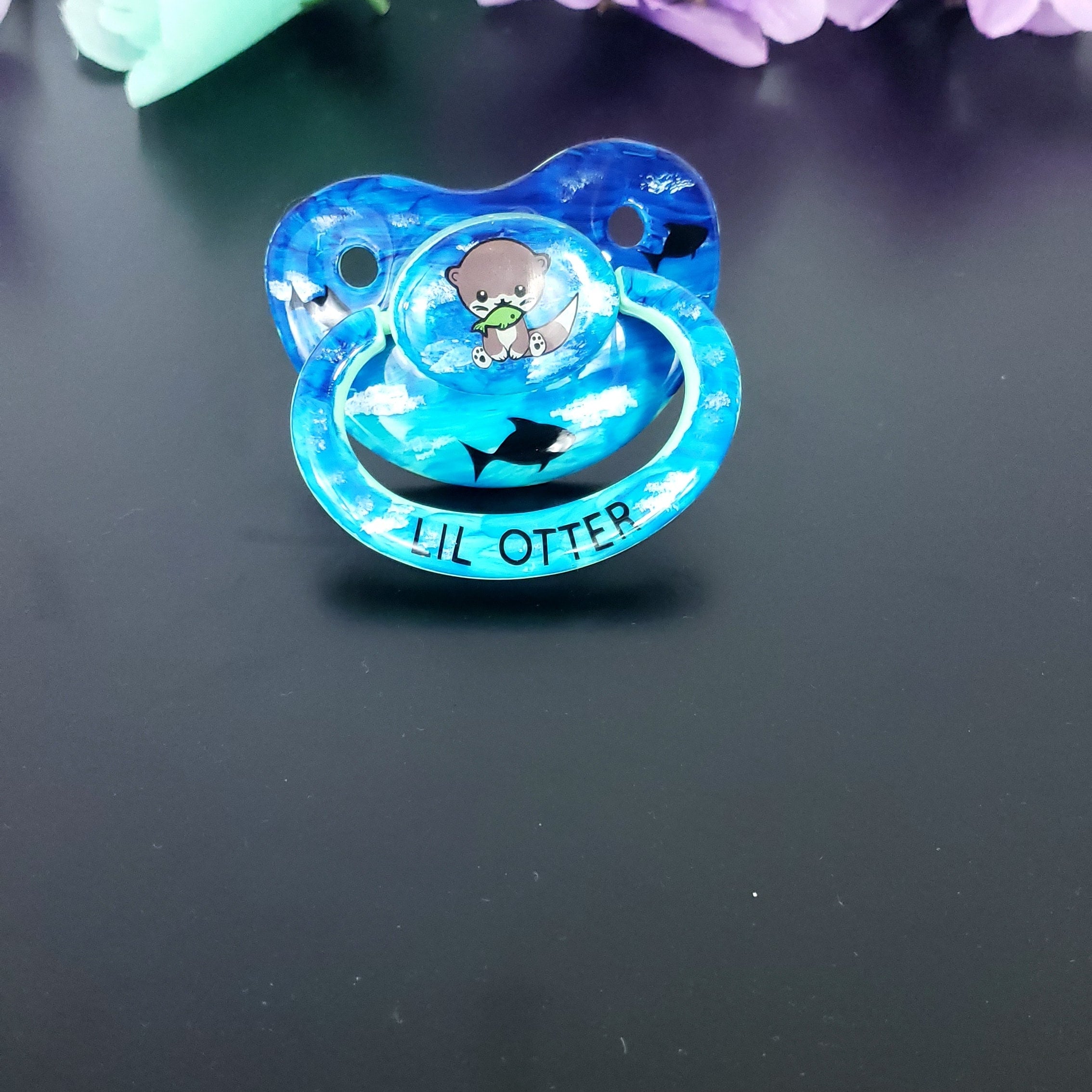 Hand Painted Adult Pacifier - Otter ABDL Adult Baby Pacifier for ...