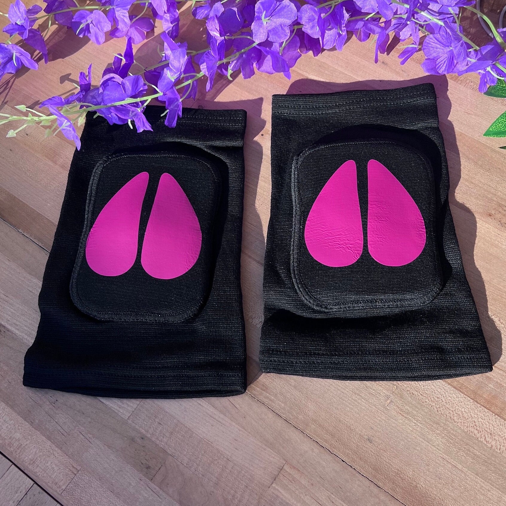 Black Cow Knee Pads - Pole Dancing Knee Protection Hooves for Pet Play ...