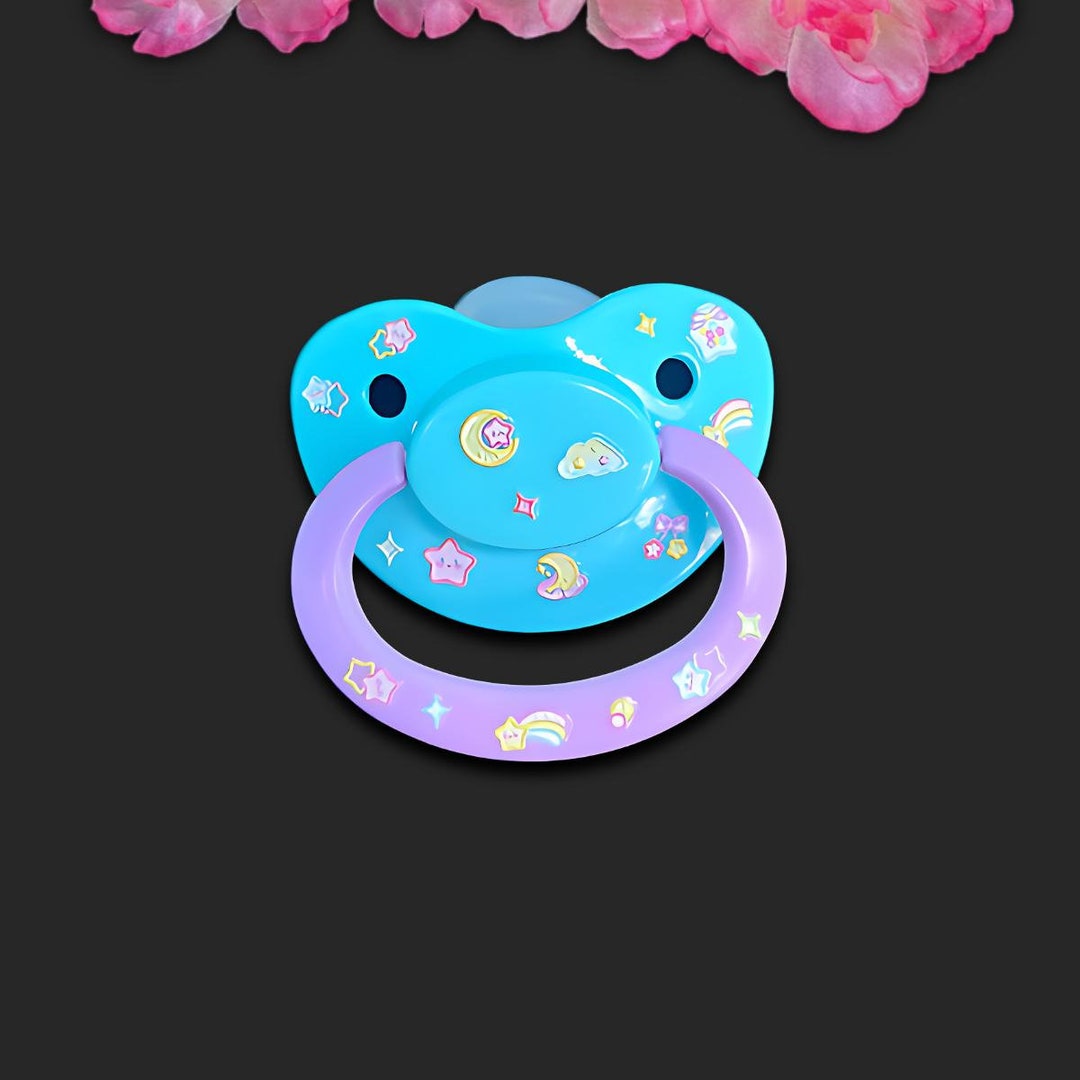 Deco Adult Pacifier - Glow in the Dark Stars and Moons ABDL Adult Baby ...