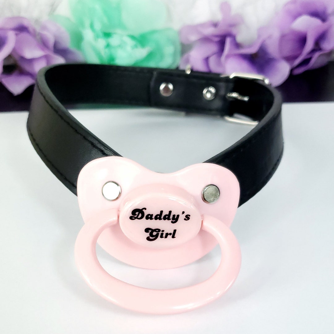 Daddys Girl Adult Pacifier Gag Black Abdl Gag Ddlg Pacifier Gag Adult