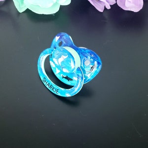 Hand Painted Adult Pacifier - Shark ABDL Adult Baby Pacifier for ...