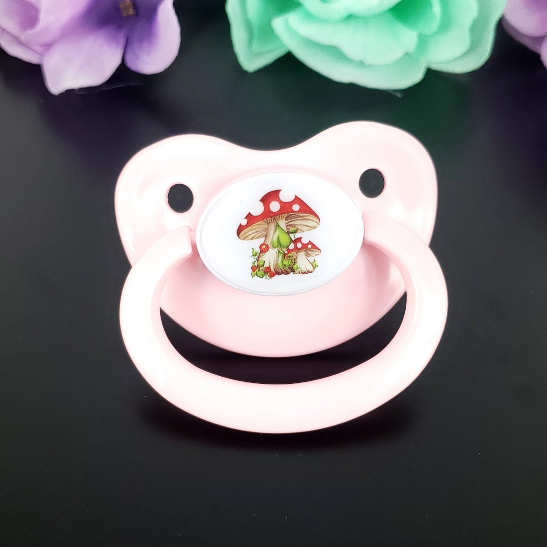 Adult Pacifier SFW Mushrooms - Spring Theme ABDL Adult Baby Pacifier in ...