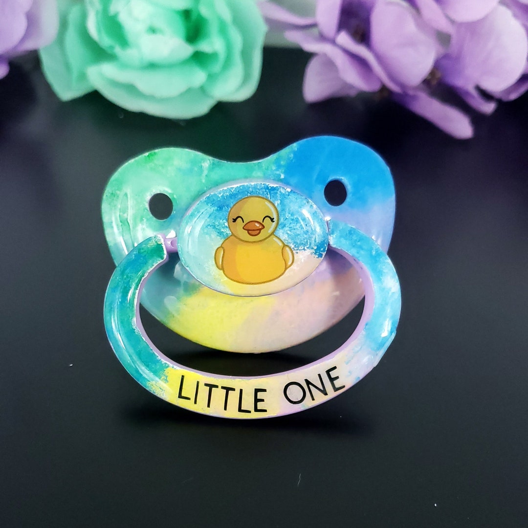 Hand Painted Adult Pacifier Duck ABDL Adult Baby Pacifier for Soothing ...