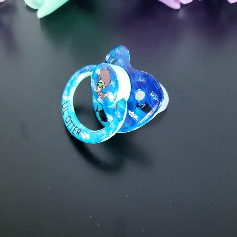 Hand Painted Adult Pacifier - Otter ABDL Adult Baby Pacifier for ...