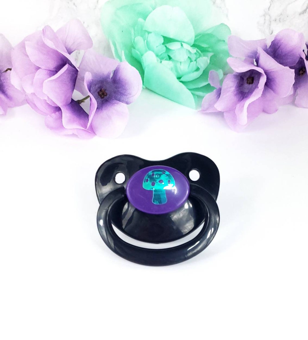 Adult Pacifier - Holographic Mushroom ABDL Pacifier - Adult Baby ...