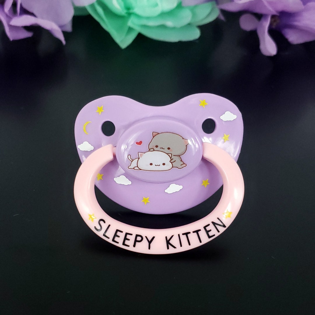 Adult Pacifier Sleepy Kitten DDLG & ABDL Adult Baby custom Colors Age ...