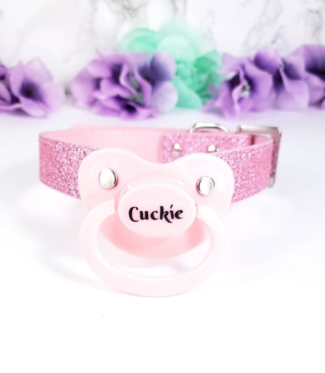 Cuckie Adult Pacifier Gag Glitter Abdl Restraints Gag Pink Ddlg