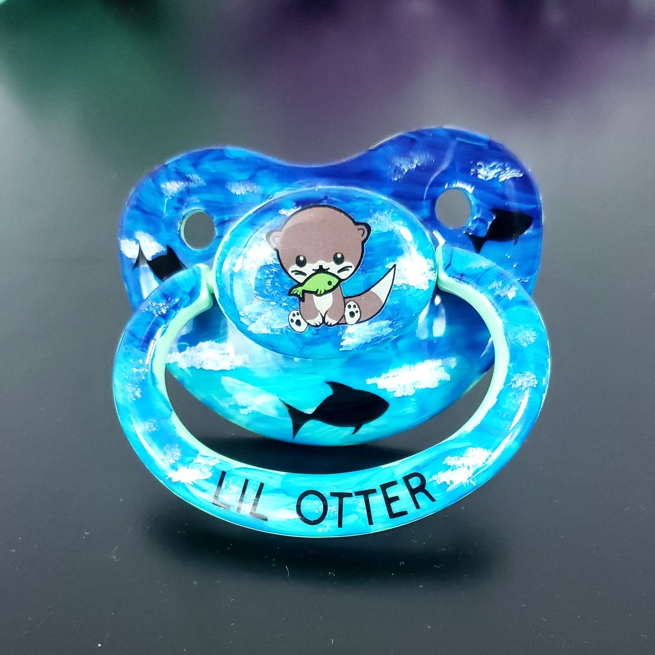 Hand Painted Adult Pacifier - Otter ABDL Adult Baby Pacifier for ...