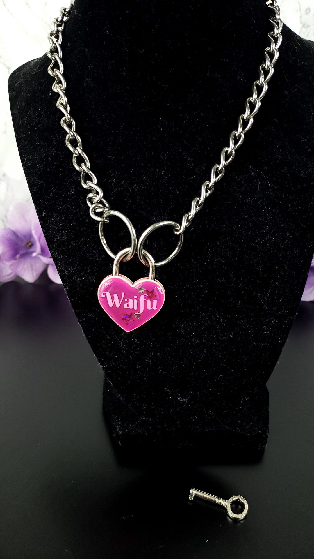Waifu Padlock for Day Collar - Heart Pad Lock for Necklace or Diary - Etsy