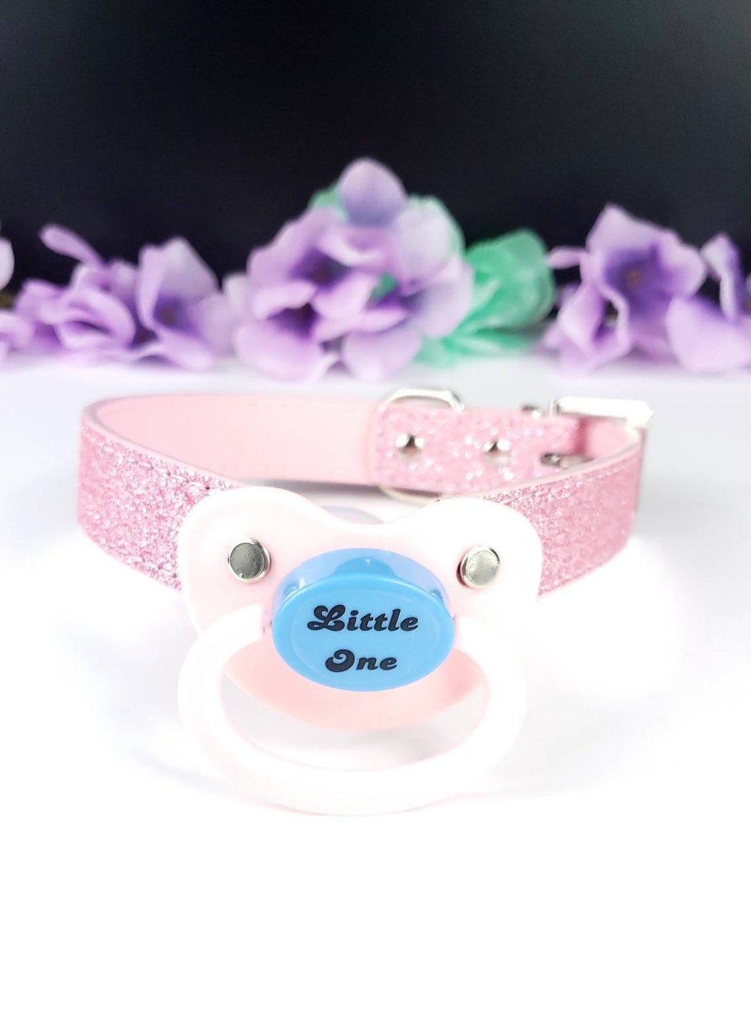 Little One Adult Pacifier Gag Glitter DDLG ABDL Gag Pink Pacifier Gag ...