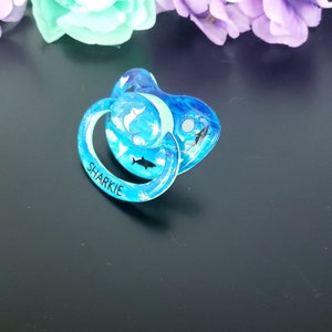 Hand Painted Adult Pacifier - Shark ABDL Adult Baby Pacifier for ...