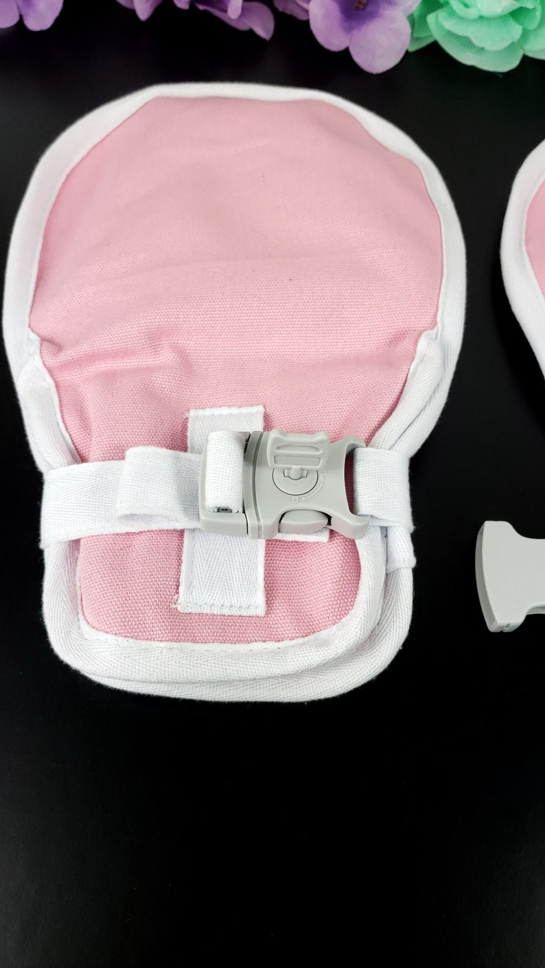 Pink Locking Hand Restraints ABDL Safety Mittens Pet Play - Etsy