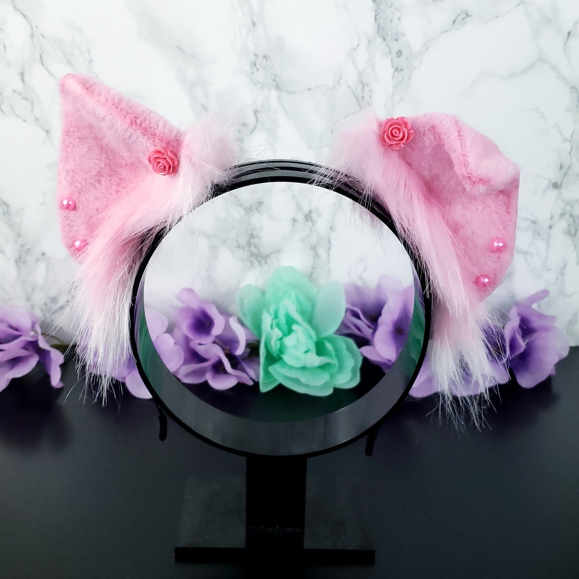 Pig Ears Headband - Rose Pink Deco Cosplay Pig Ears - Adjustable ...