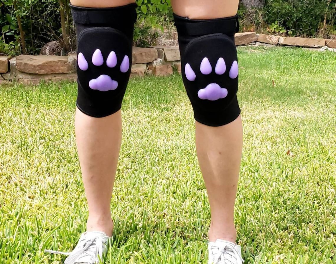 Purple Pet Play Paws Knee Pads Cosplay Kitten Puppy Grip - Etsy