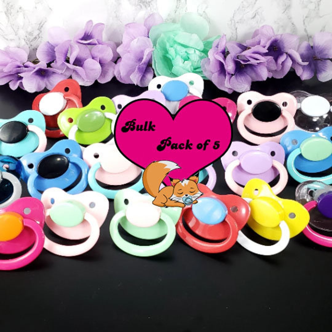 Bulk Plain Adult Pacifier Pack of 5 - Baby Shower Accessories - DIY ...