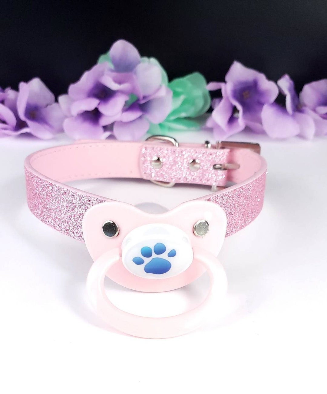 Adult Pacifier Gag Ddlg And Abdl Gag Paw Print Pink Ddlg Etsy