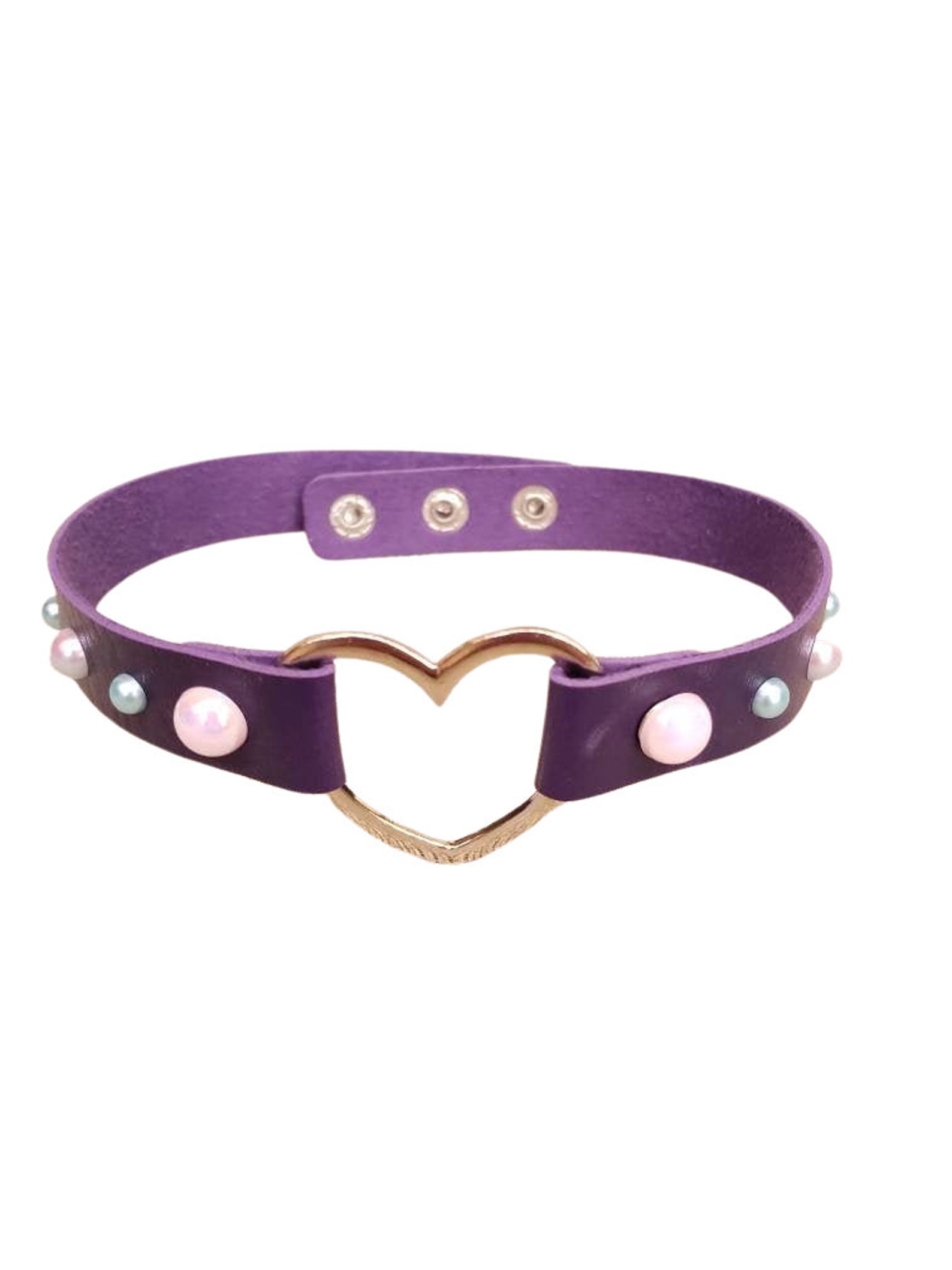 Purple Heart and Pearls Choker Cosplay Adjustable Luxury | Etsy