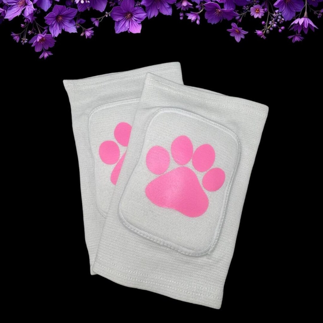 White Paw Knee Pads - Large Pole Dancing Knee Protection Paws for Pet ...