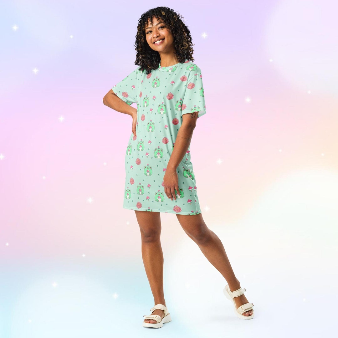 Kawaii Frogs Adult Night Gown - Frogs T-shirt Dress - Etsy