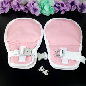 Pink Locking Hand Restraints ABDL Safety Mittens Pet Play - Etsy