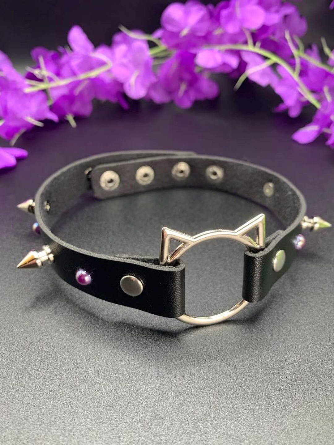 Goth Kitten Adult Choker - Cosplay Adjustable Luxury Leather Day Collar ...