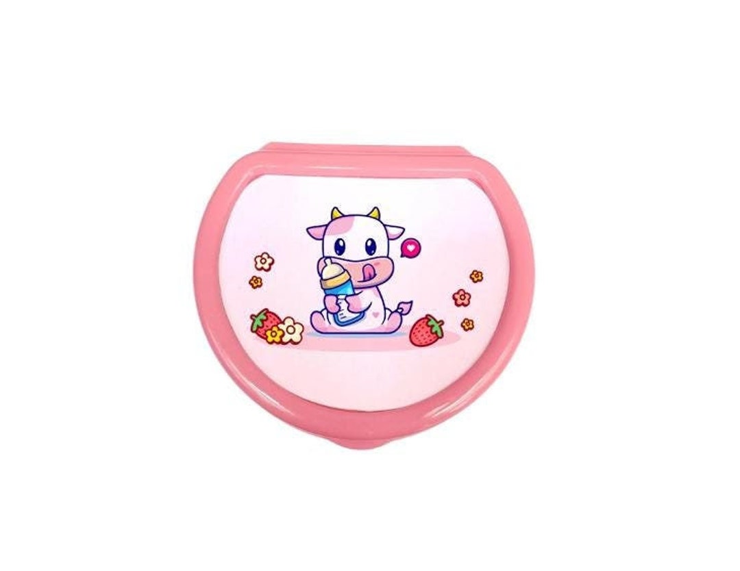 Adult Pacifier Case Pink Cow ABDL Pacifier Storage Container Strawberry ...
