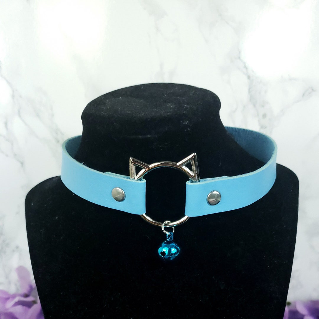 Bell Pet Play Collar - Cat Choker Necklace - Kitten Pet Play Choker - Etsy