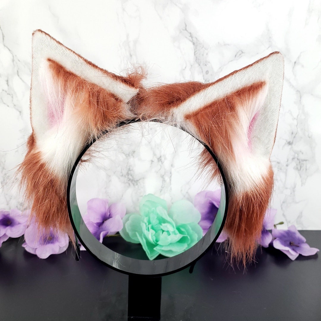 Realistic Animal Ears, Red Halloween Cosplay, Pet Play Fully Bendable ...