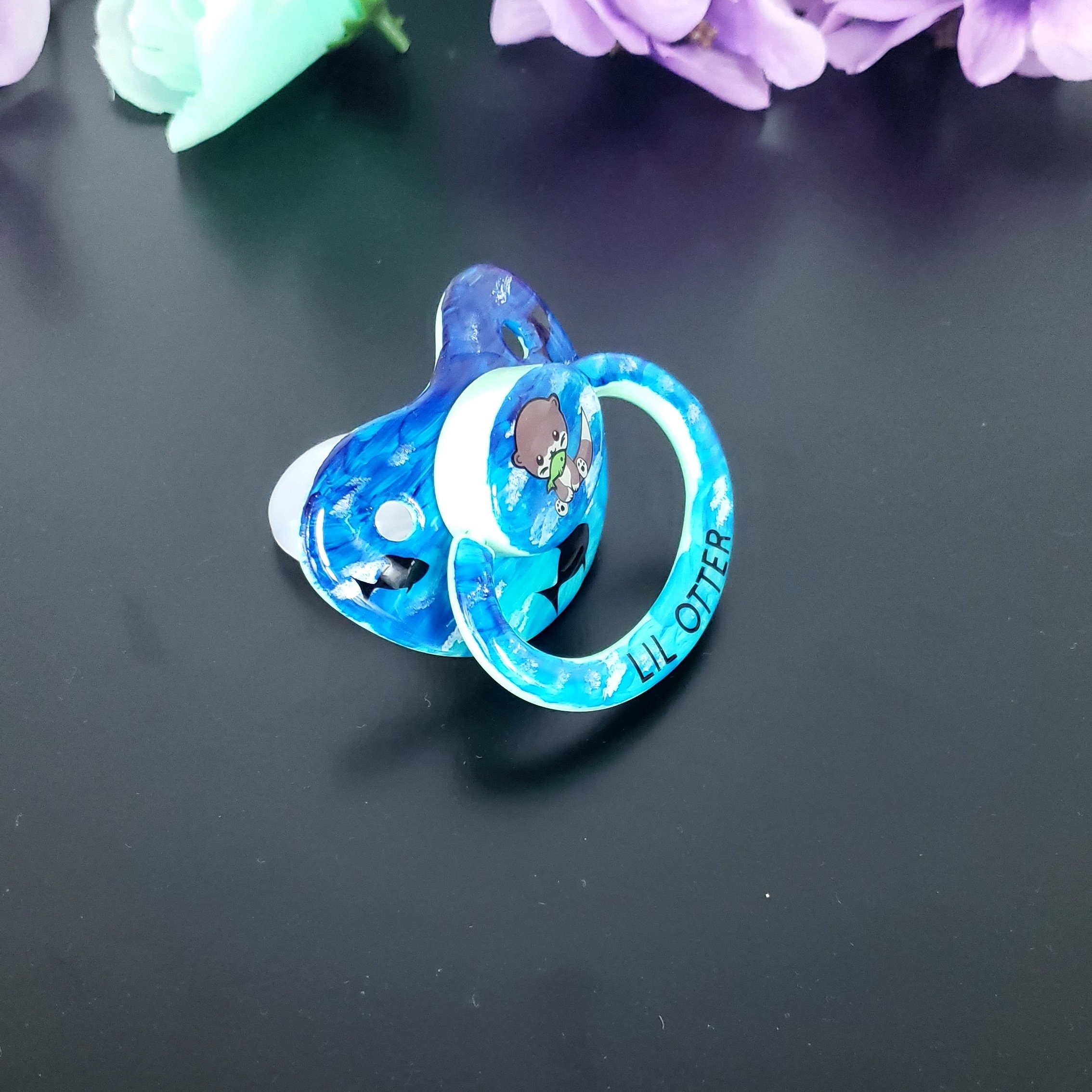 Hand Painted Adult Pacifier - Otter ABDL Adult Baby Pacifier for ...