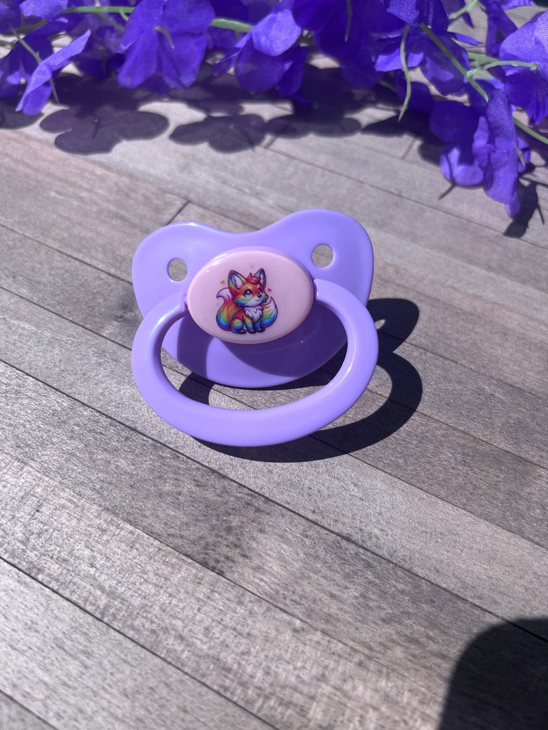 Rainbow Fox Adult Pacifier - AB DL Adult Baby Pacifier in Custom Colors ...