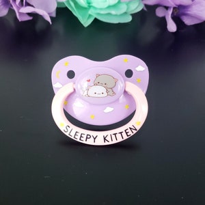 Adult Pacifier Sleepy Kitten DDLG & ABDL Adult Baby custom Colors Age ...