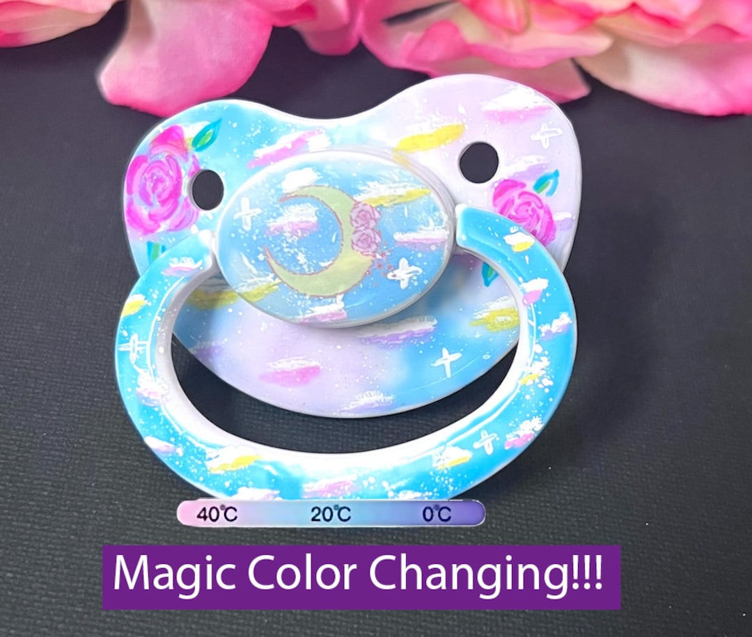 Hand Painted Adult Pacifier - Magical Color Changing ABDL Adult Baby ...