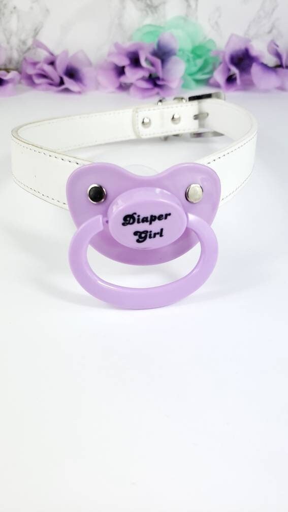 Diaper Girl Adult Pacifier Gag White Abdl Gag Ddlg Pacifier Etsy