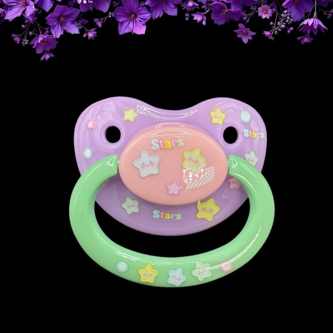 Deco Adult Pacifier - Glow in the Dark Stars ABDL Adult Baby Pacifier ...