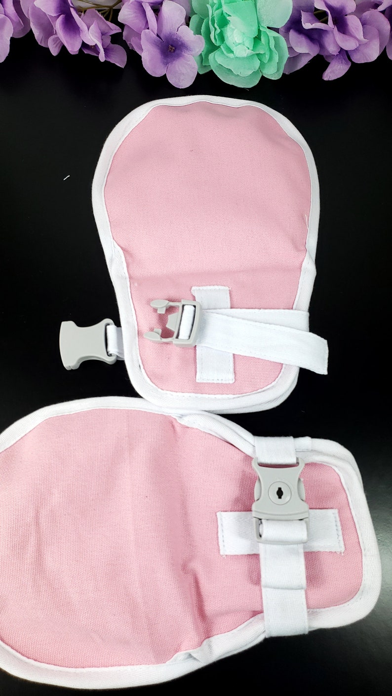 Pink Locking Hand Restraints ABDL Safety Mittens Pet Play - Etsy