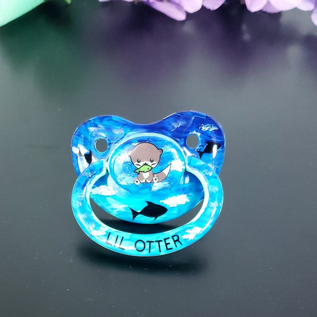 Hand Painted Adult Pacifier - Otter ABDL Adult Baby Pacifier for ...